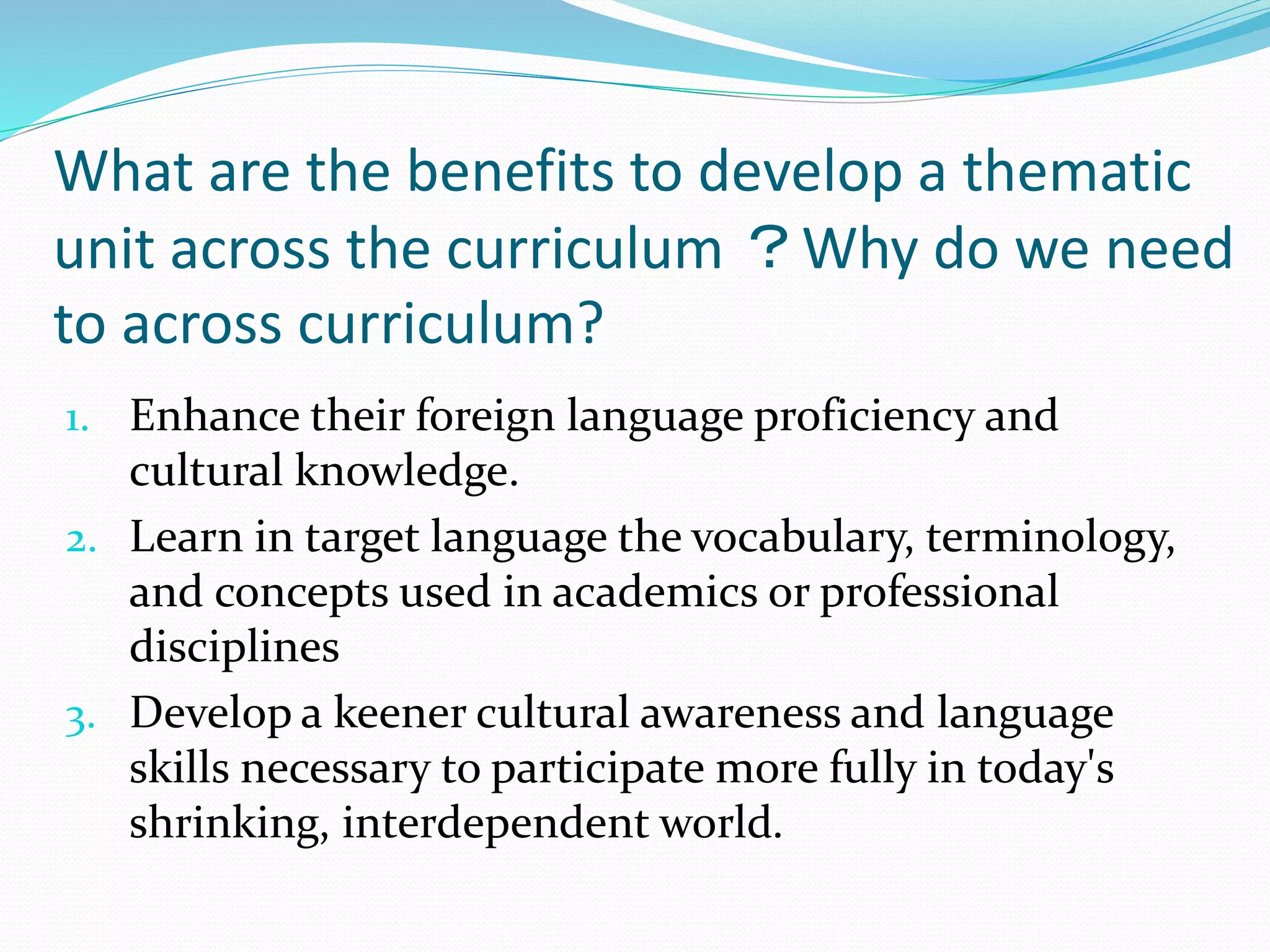 Effective Teaching of Chinese through Cross-Curricular Thematic Units ...