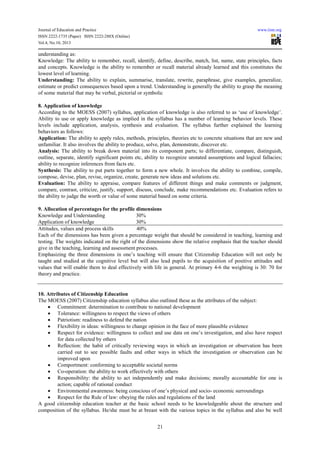 Effective teaching of citizenship education in primary schools in ghana | PDF