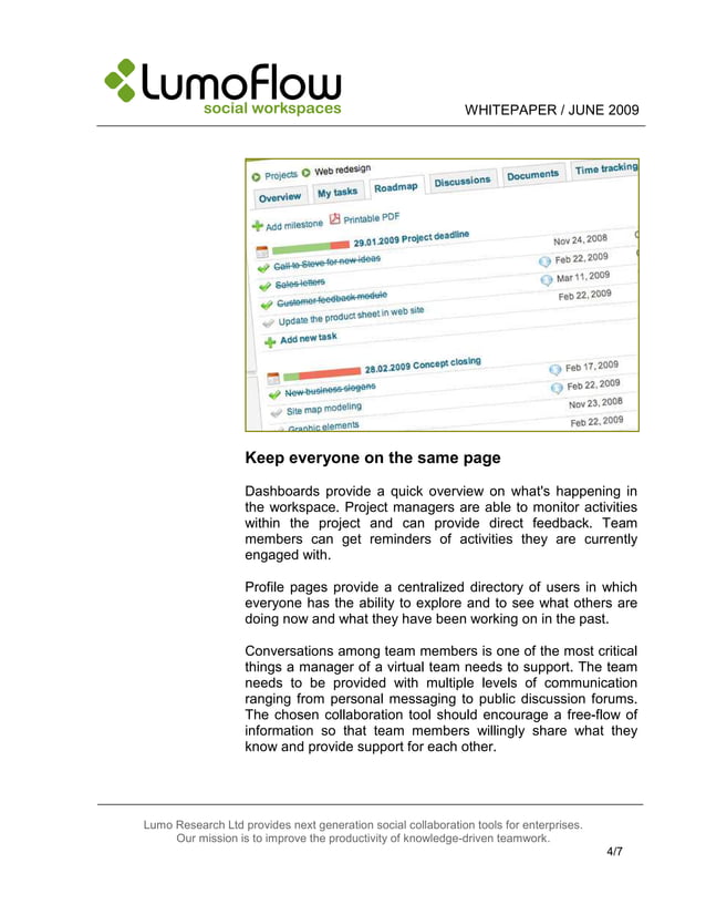 Effective Team Collaboration Made Simple - Lumo Flow Whitepaper | PDF