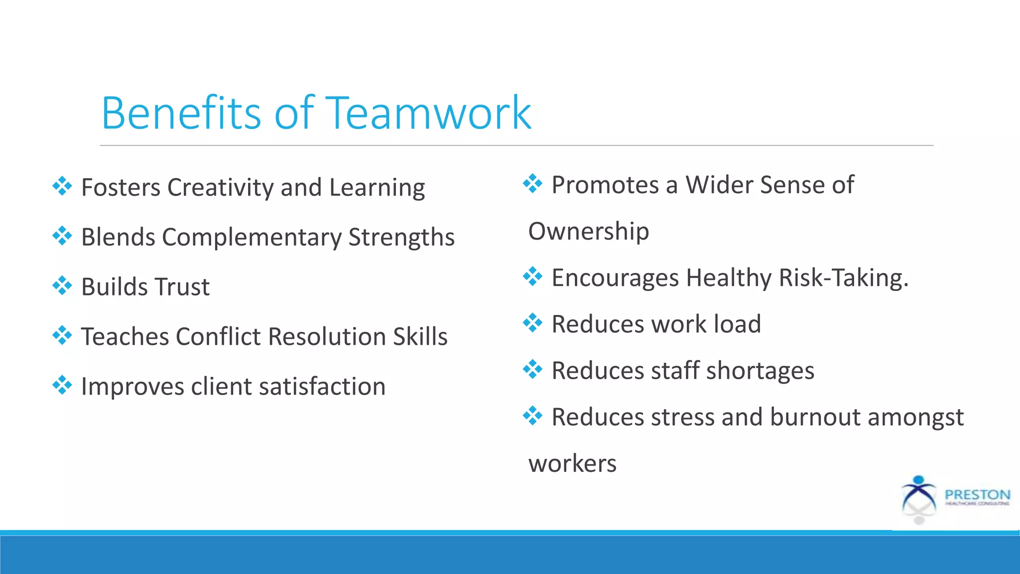 Effective teamwork in a work place | PPTX