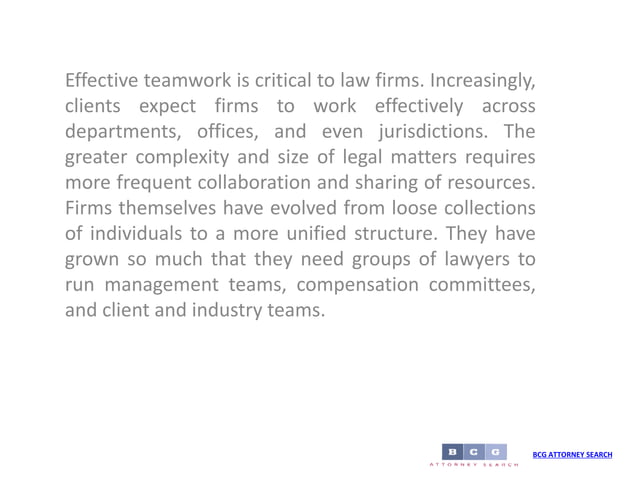 Effective teamwork strategies for law firms | PPT