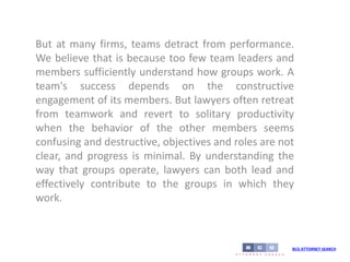 Effective teamwork strategies for law firms | PPTX | Legal Services ...