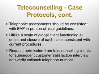 Effective Telecounselling in the Eap Setting | PDF