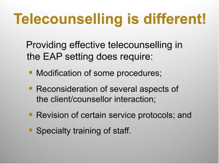 Effective Telecounselling in the Eap Setting | PDF