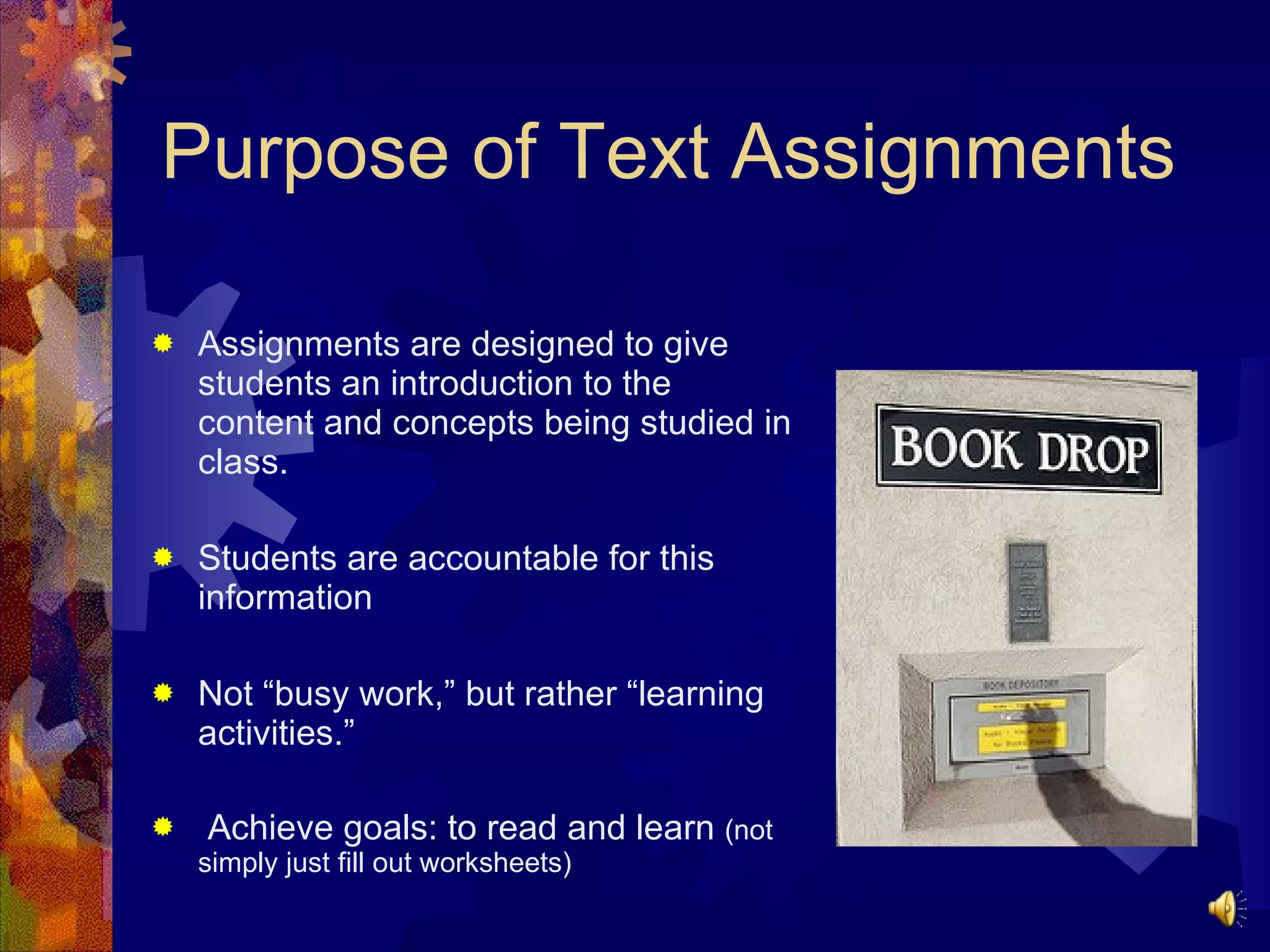 Effective textbook Assignment (W/ Narration) | PPT