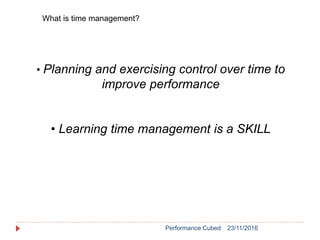 Effective Time Management- Learning skill | PPTX