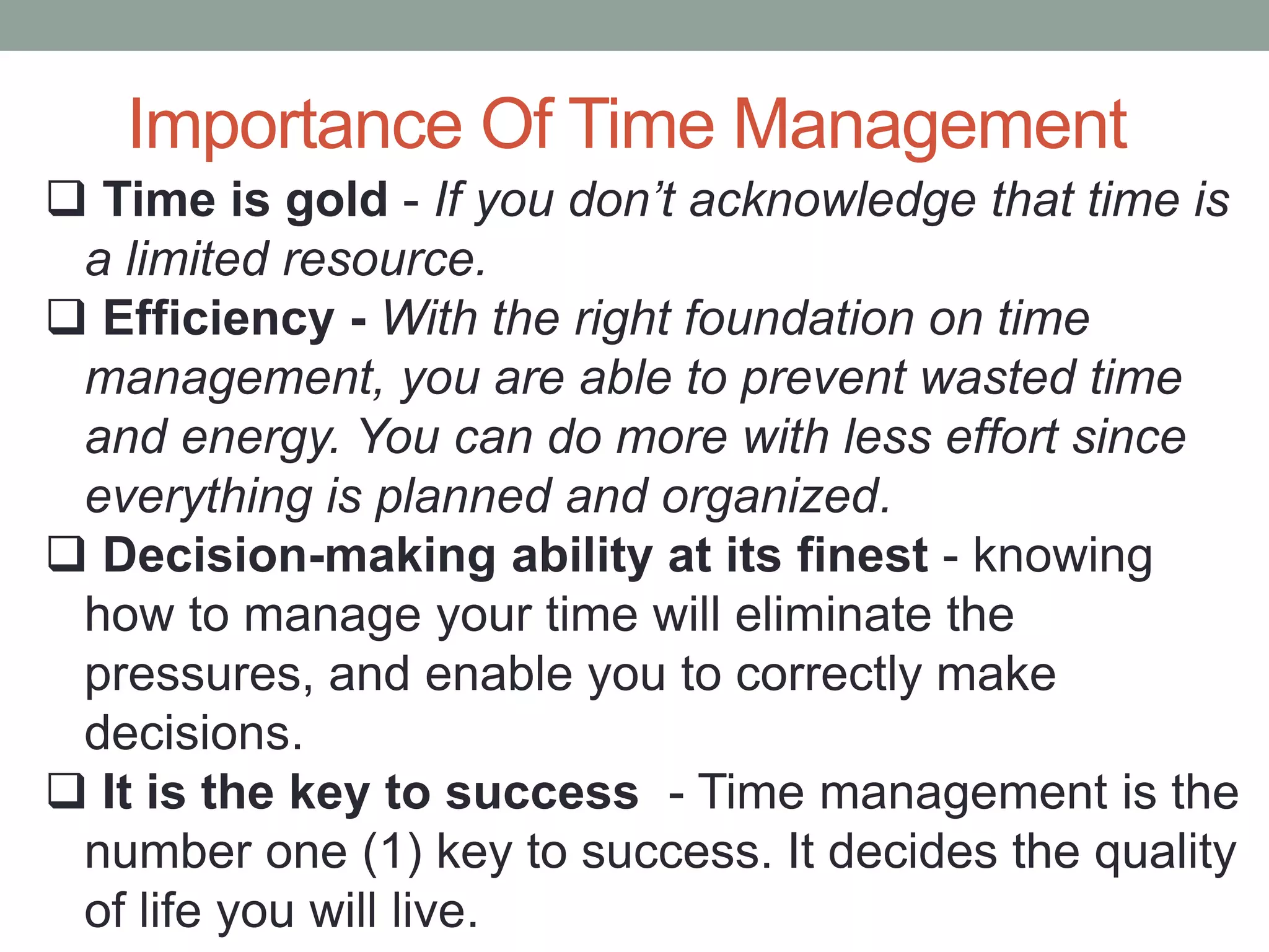 Effective time management | PPTX