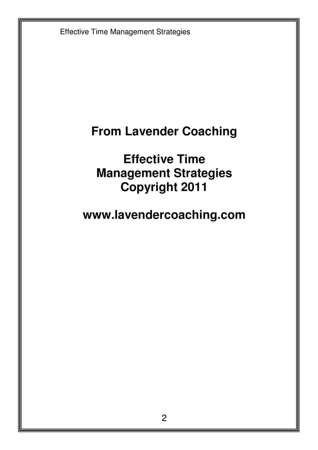 Effective time management strategies ( pdf drive ) | PDF