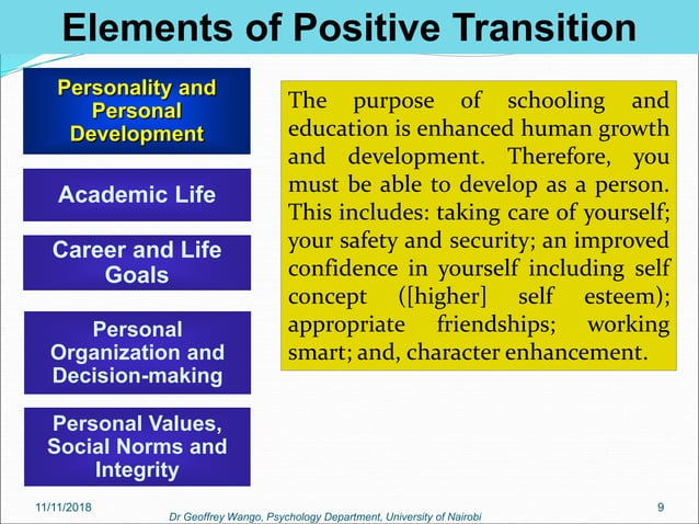 'Effective transitioning to university and into adulthood' | PPT ...