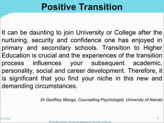 Effective Transitioning to University and into Adulthood.ppt