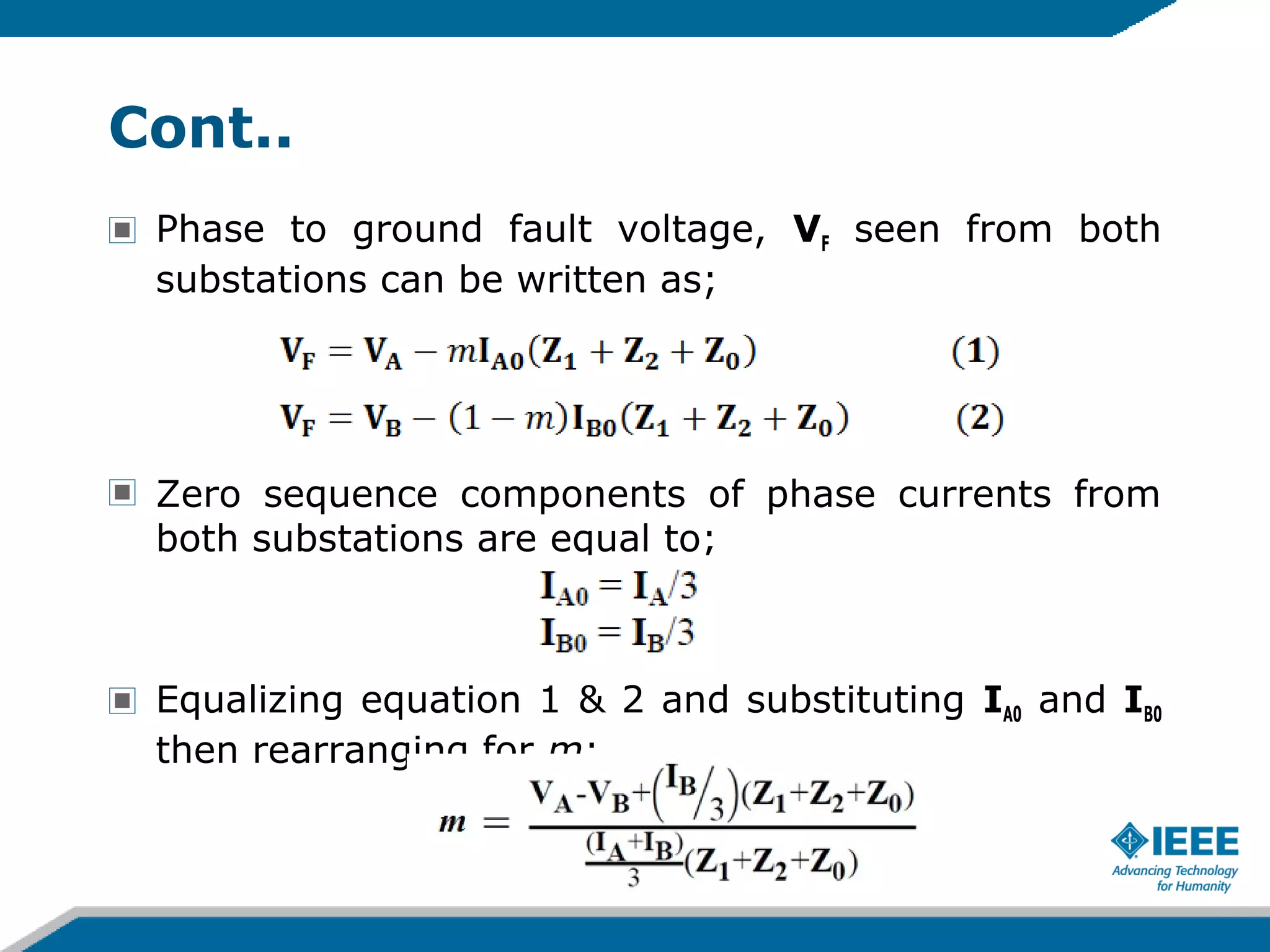 Effective Two Terminal Single Line To Ground Fault Location Algorithm Ppt