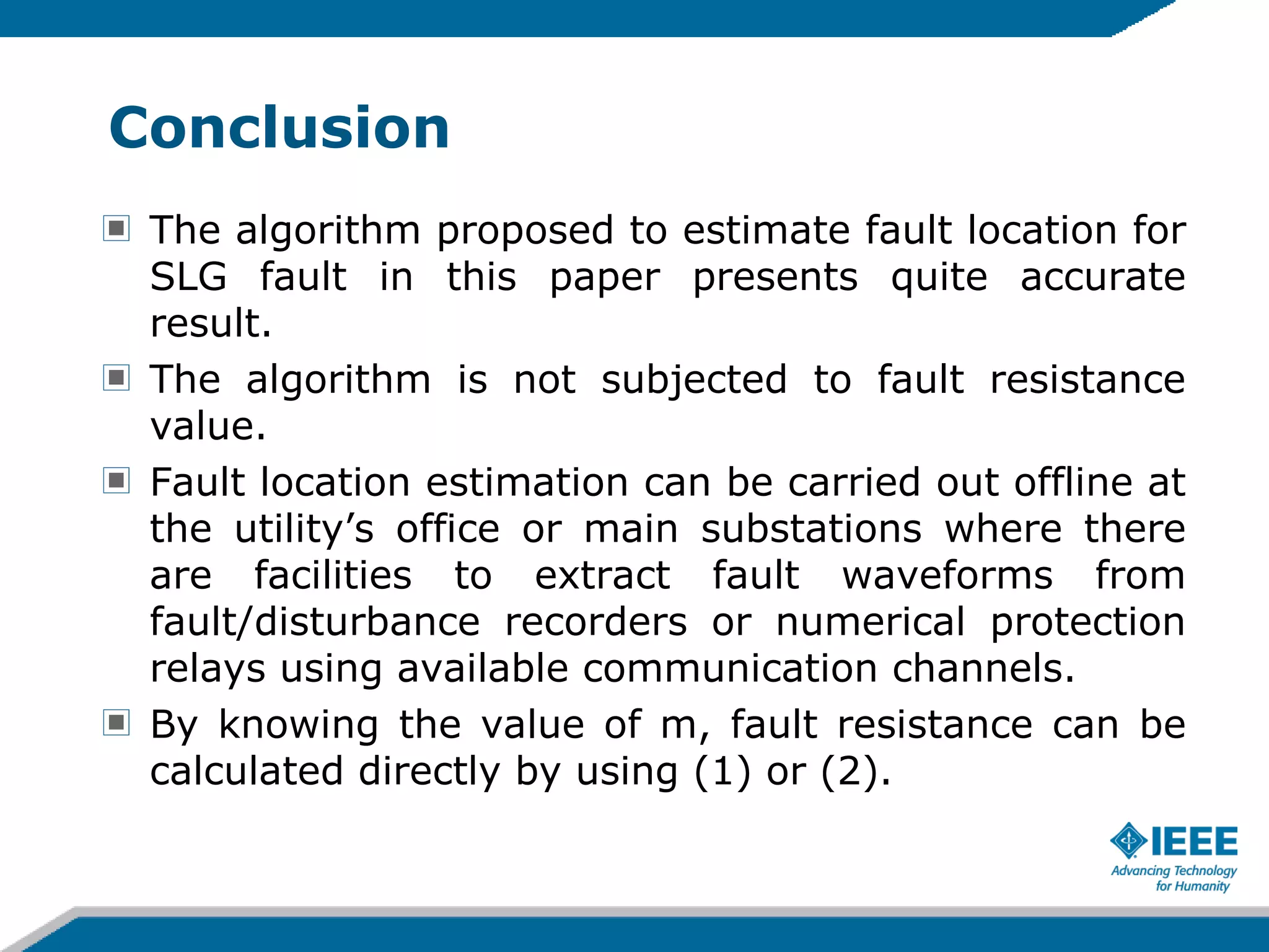 Effective Two Terminal Single Line To Ground Fault Location Algorithm Ppt