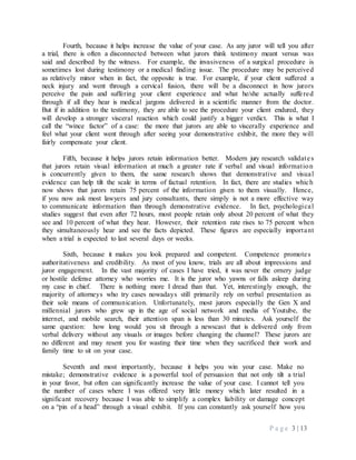 Effective use of demonstrative evidence at trial | DOCX | Law