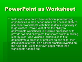 Effective use of powerpoint as a presentation tool | PPT