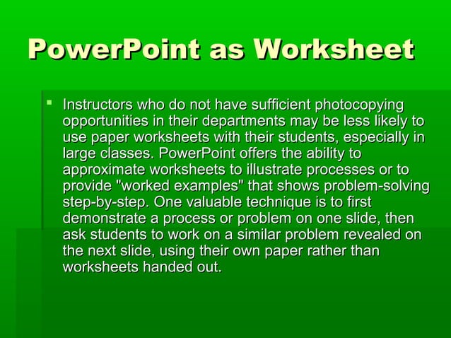 Effective use of powerpoint as a presentation tool | PPT | Free Download