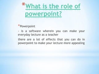 Effective use of powerpoint as a presentation tool | PPT