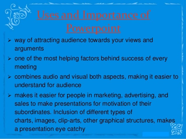 Effective use of powerpoint as a presentation tool