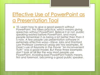 Effective use of power point as a presentation tool | PPTX