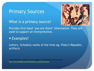Effective use of sources year 9 slavery | PPT