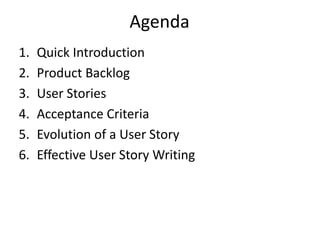 Effective User Story Writing | PPTX