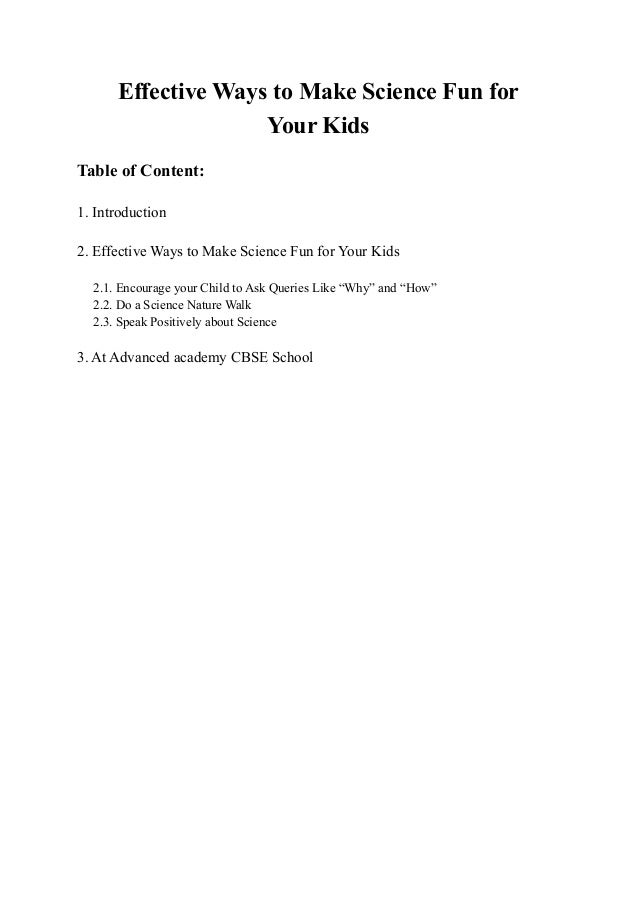 Effective Ways to Make Science Fun for Your Kids | PDF