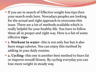 Effective weight loss tips | PPT