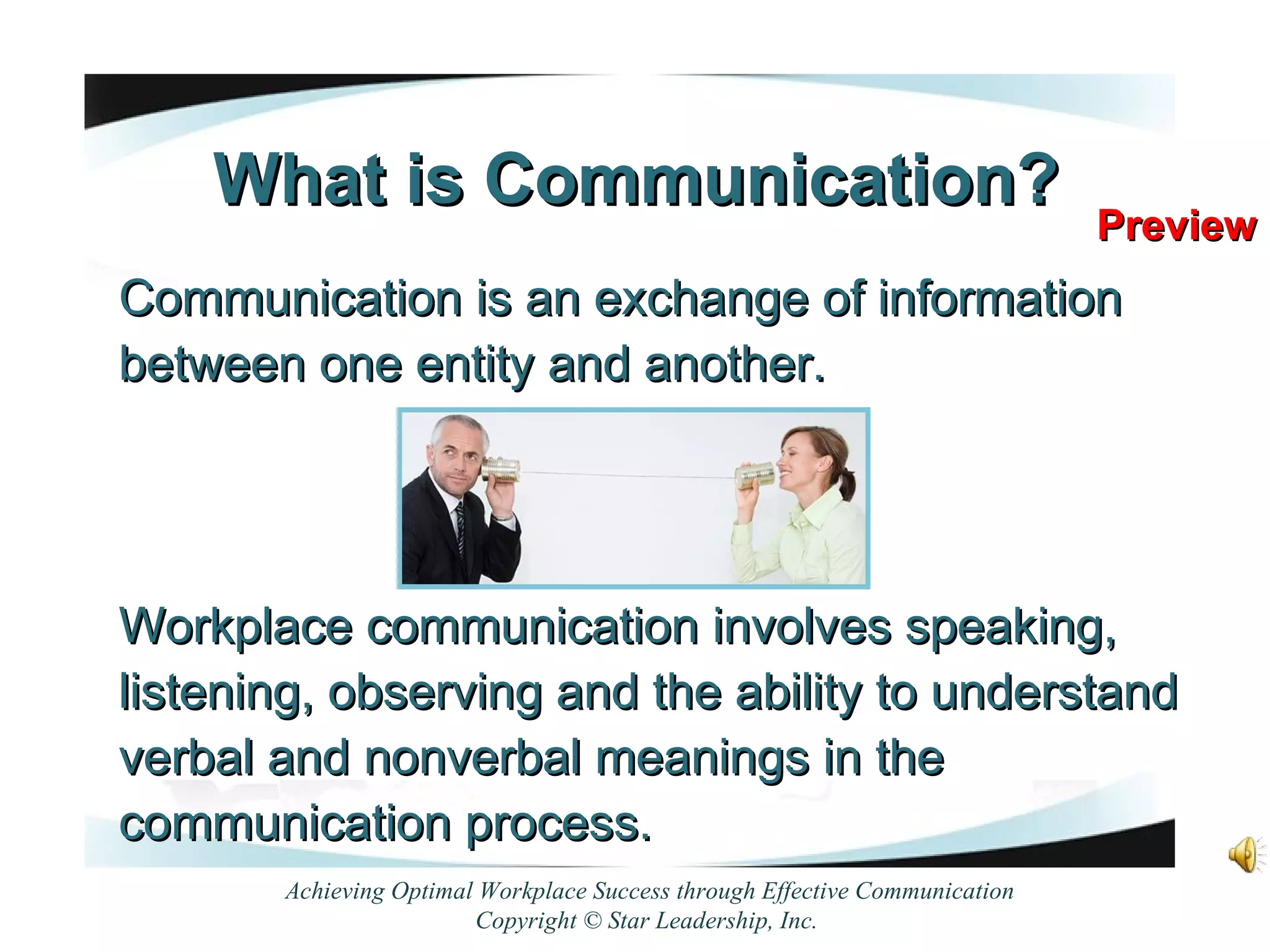 Effective Workplace Communication: Preview | PPT