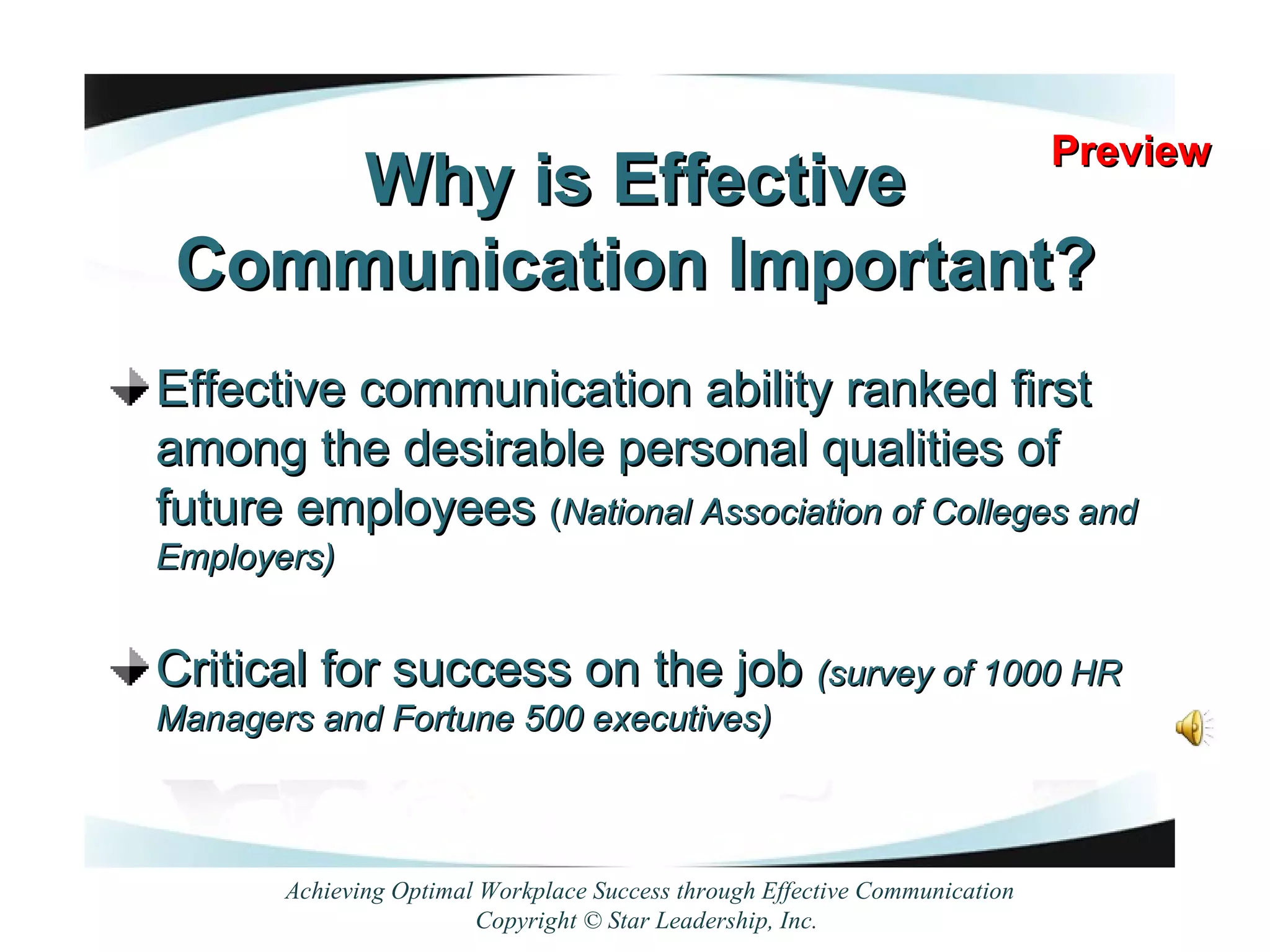 Effective Workplace Communication: Preview | PPT