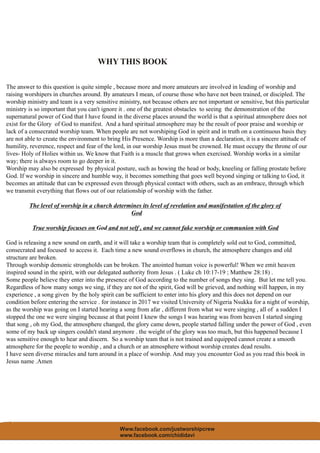 Effective worship team (chidi ani ) ! | PDF