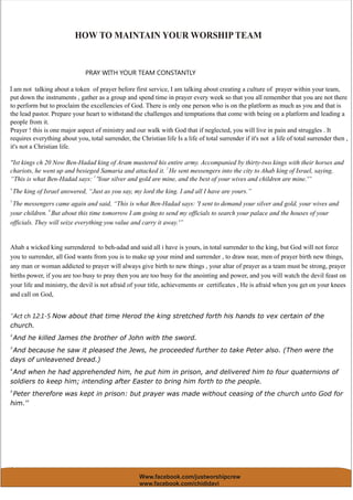 Effective worship team (chidi ani ) ! | PDF