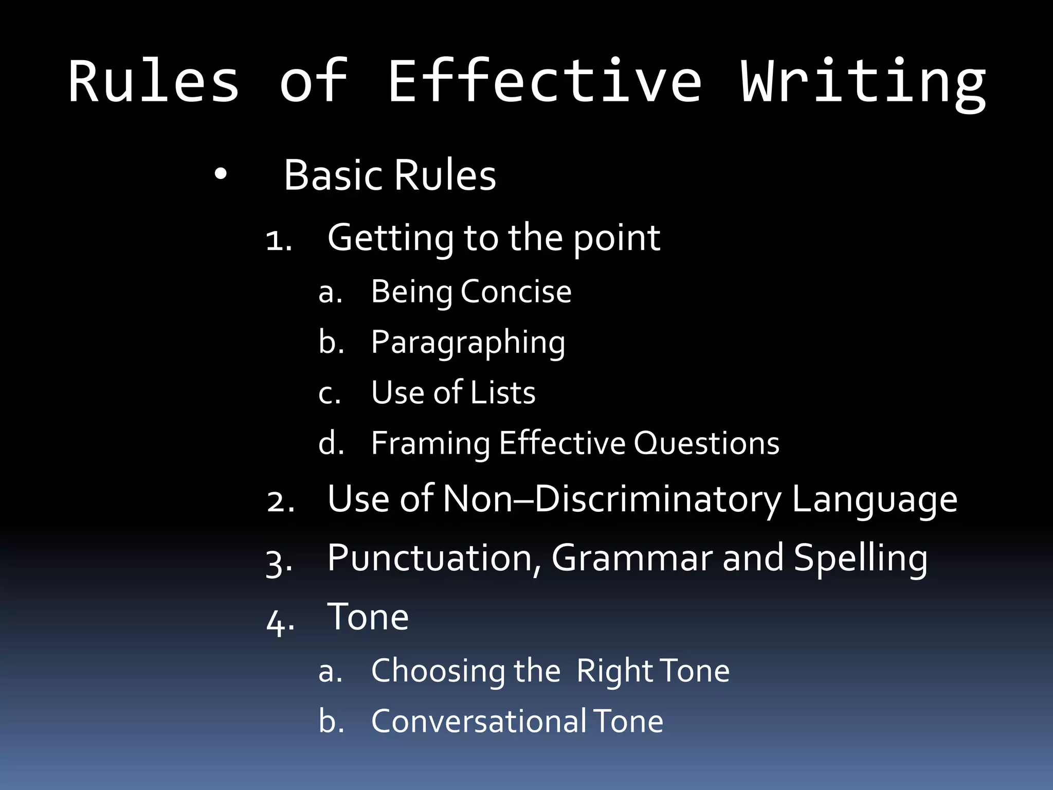 Effective writting skills | PPTX