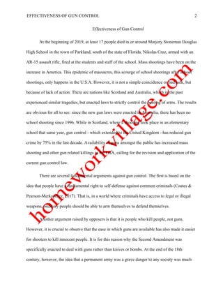Effectivness of-gun-control essay | PDF