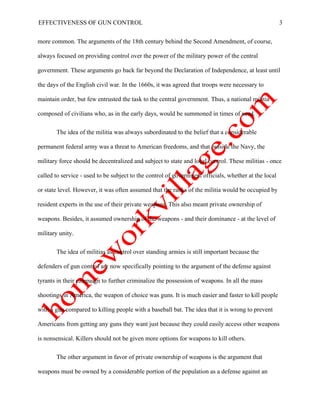 Effectivness of-gun-control essay | PDF