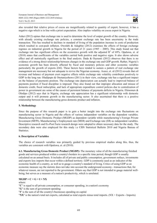 Effecto exchange rate fluctuations on manufacturing sector in nigeria | PDF