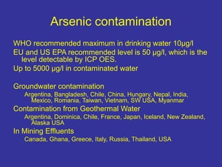 Effect of arsenic in environment, plant humans | PPT