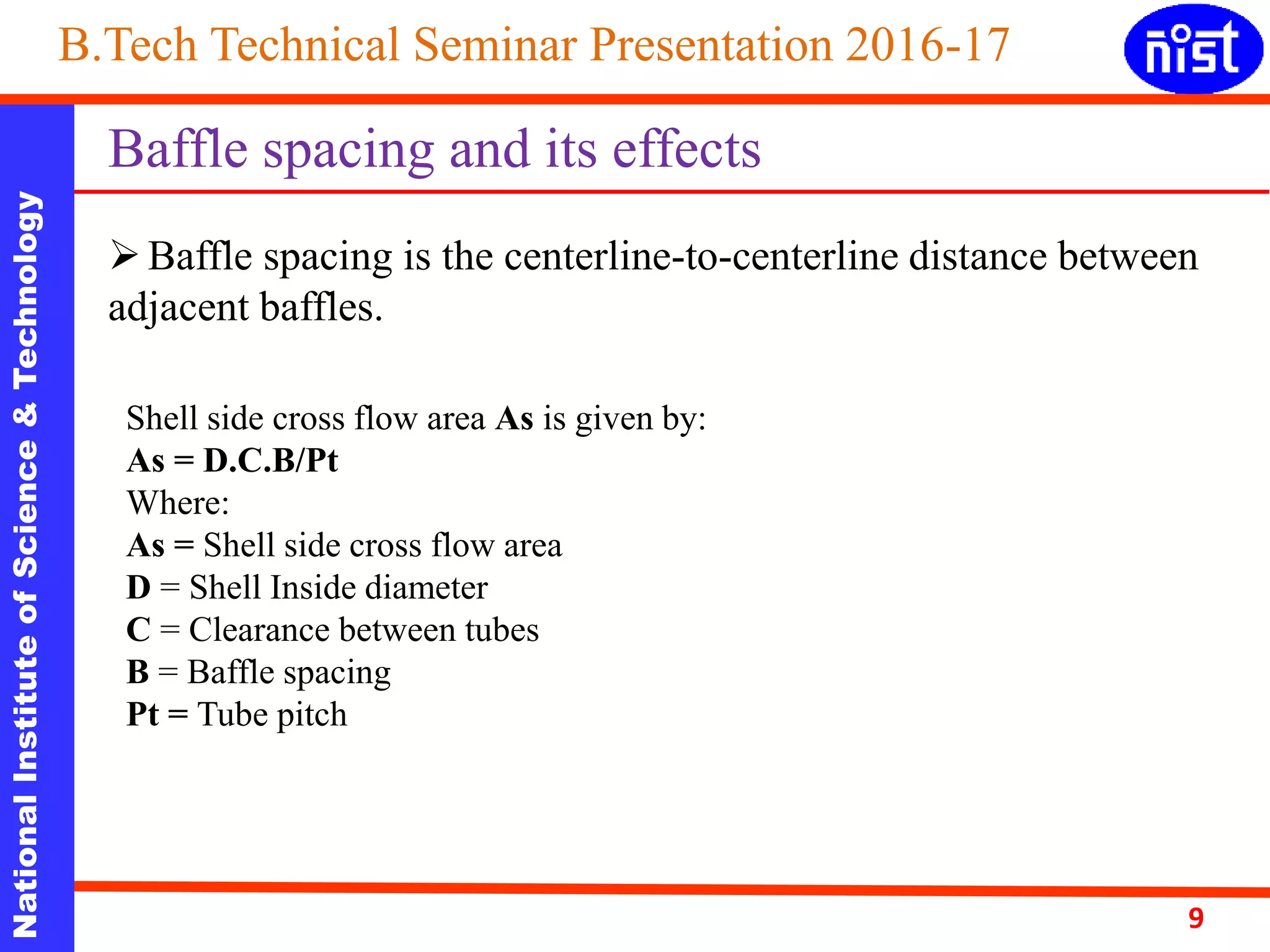 Role of Baffle Spacing in Hex's. | PPTX