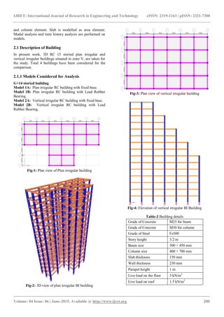 Effect of base isolation in multistoried rc irregular building using time history analysis | PDF