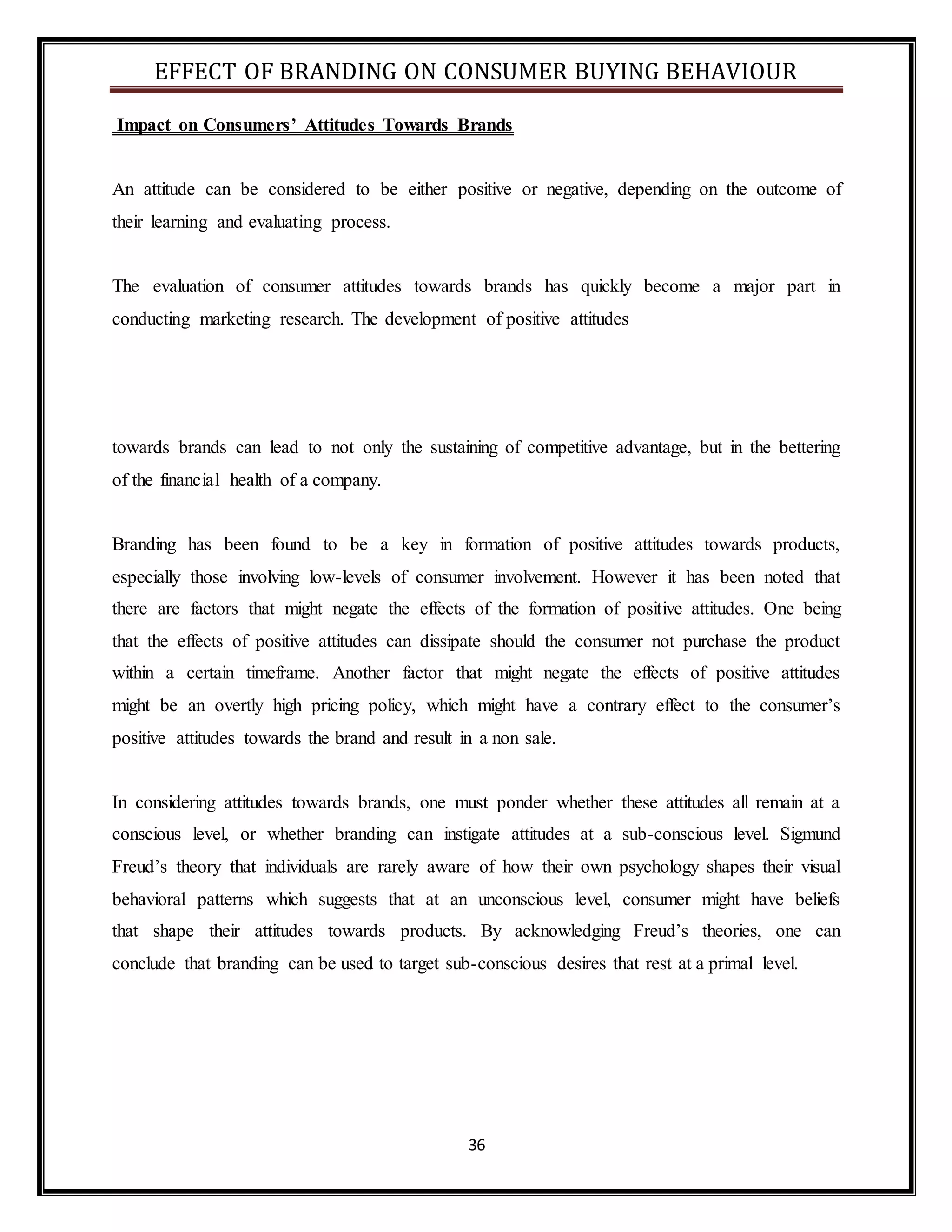 Effect of branding on consumer buying behaviour | DOCX