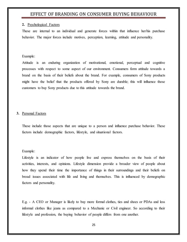 Effect of branding on consumer buying behaviour | DOCX
