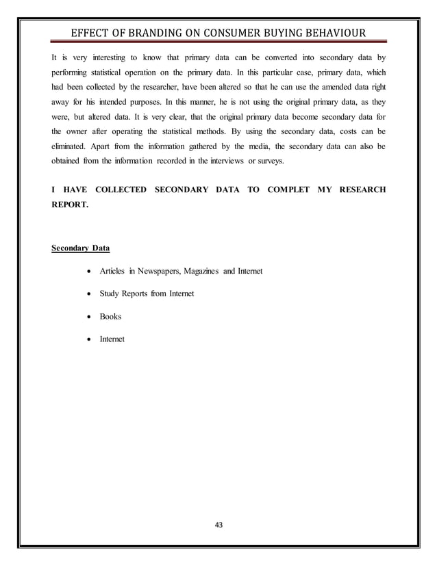 Effect of branding on consumer buying behaviour | DOCX