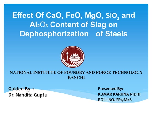 Effect Of CaO, FeO, MgO, SiO2 and Al2O3 Content of Slag on Dephosphorization of Steels | PDF ...
