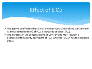 Effect Of CaO, FeO, MgO, SiO2 and Al2O3 Content of Slag on Dephosphorization of Steels | PDF