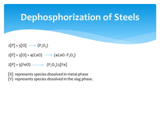 Effect Of CaO, FeO, MgO, SiO2 and Al2O3 Content of Slag on Dephosphorization of Steels | PDF