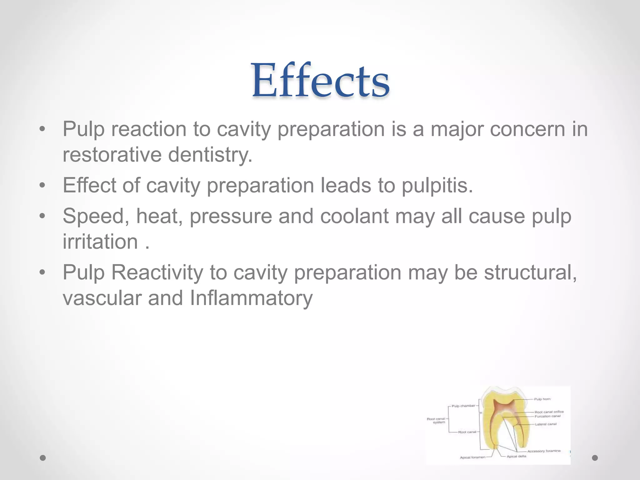 Effect of cavity preparation on dental pulp | PPTX