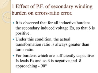 Effect of change in burden and power factor on CTs | PPT