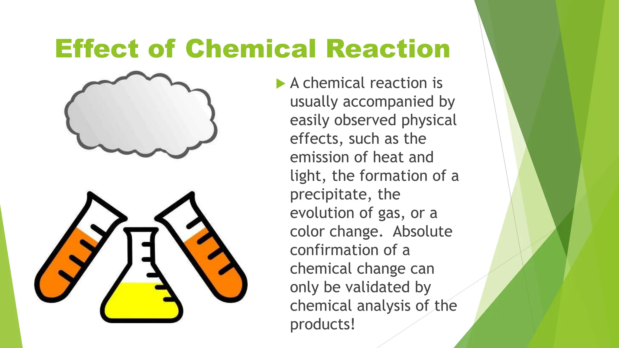 Effect of Chemical Reaction Rudolf Leahm.pptx | Chemistry | Science