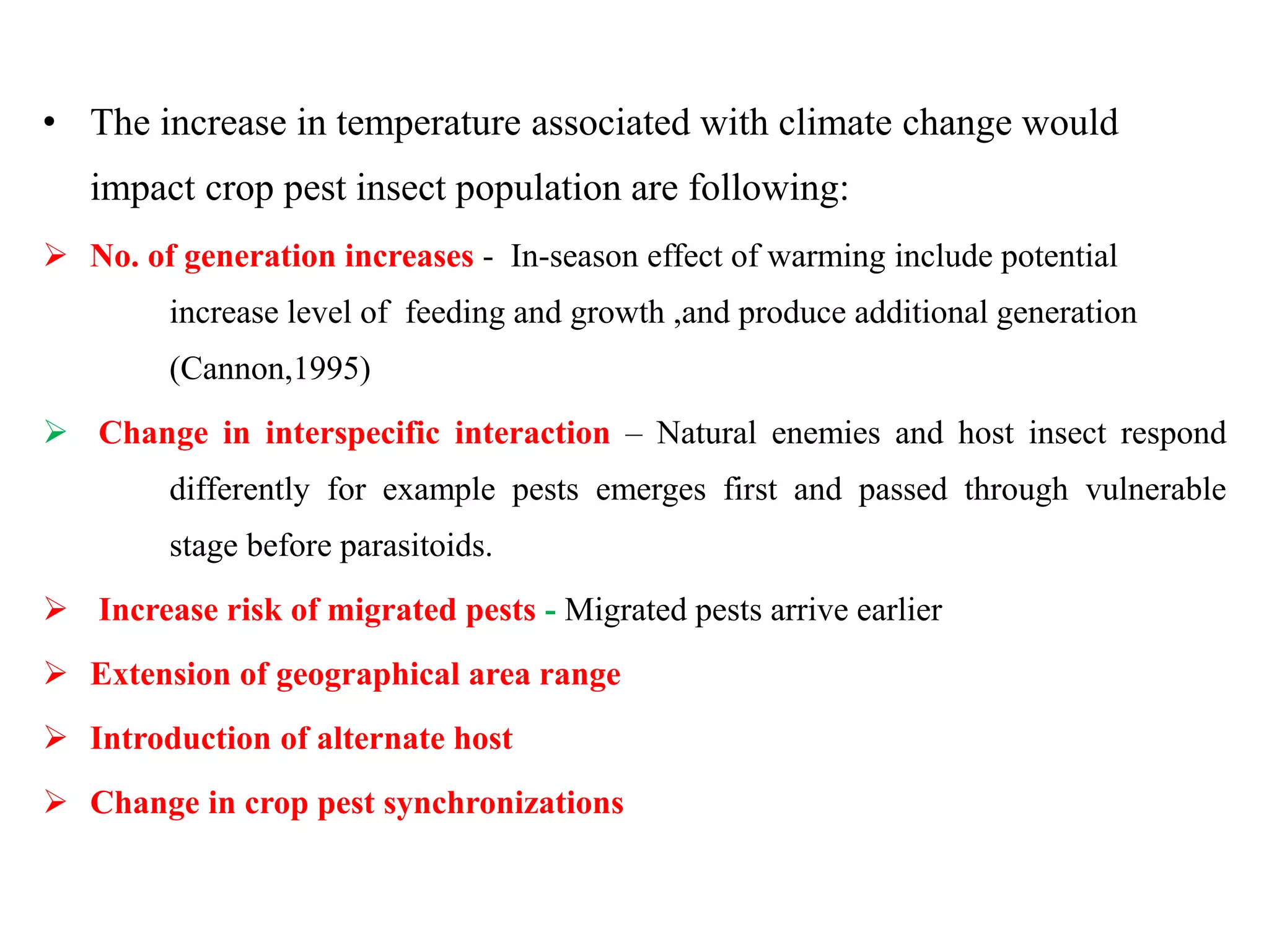 Effect of climate change on crop pest interaction | PPTX