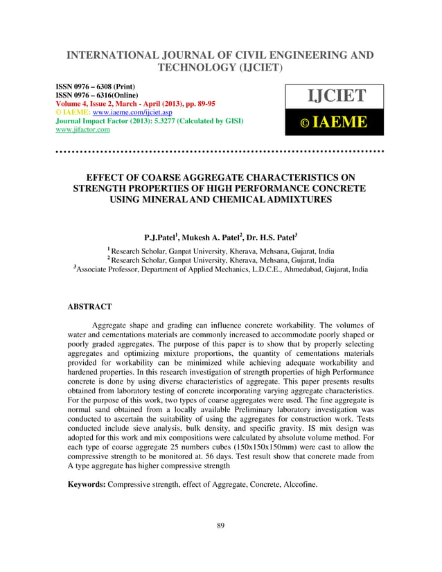 Effect of coarse aggregate characteristics on strength properties of ...