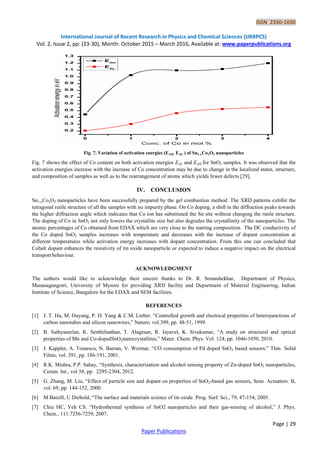 Effect of Co Dopant on Structure and DC Conductivity of Sn1-XCoxO2 Nanoparticles | PDF
