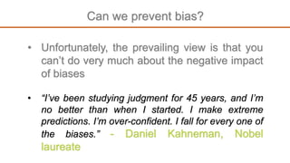 Effect of Cognitive biases in Agile teams | PPTX